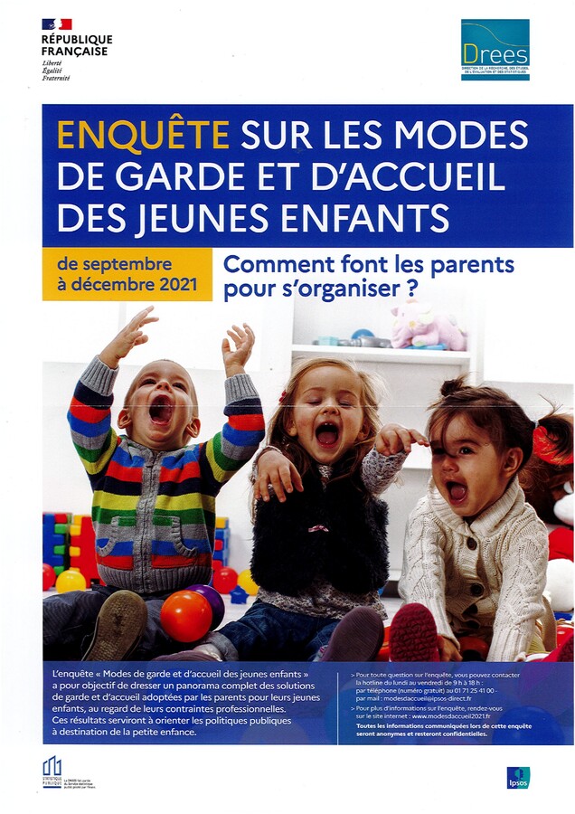 Informations - Enquête nationale : mode de garde et d'accueil des jeunes enfants